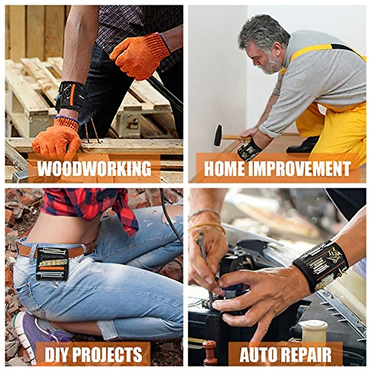 WEARXI Gifts for Men, Stocking Stuffers for Men Magnetic Wristband, Tool Gifts for Men Who Have Everything, 9 in 1 Multitool Pen Set Tech Gifts for Men,