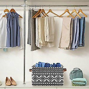 UOYO Aztec Storage Basket, Ethnic Zigzag Collapsible Storage Cube Bin Kids Toys Large Storage Organizer for Closet Shelf Nursery Bedroom Office Decor 2 Pack