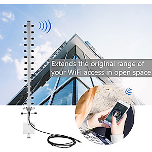 Yoidesu Directional Yagi Antenna 25dBi 2.4GHz Antenna with RP-SMA Connector 2M Cable for Network Router Reapter USB Adapter IP Camera