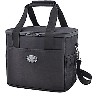 MKPCW Reusable Lunch Bag Insulated cooler Lunch Box Internal leak proof with Adjustable Shoulder Strap for Men Women (Black)