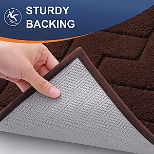 OLANLY Indoor Door Mat, 30x20, Dirt Resistant and Absorbent, Sturdy Non-Slip Rubber Backing, Easy to Clean, Washable Entry Mat, Ideal Low-Profile Mat for Front Back Door and Entryway, Dark Brown