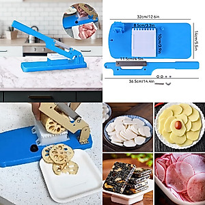 Multifunctional Table Slicer, 2023 Upgraded Manual Meat Slicer, Portable Frozen Meat Cutter Machine, Hand Fruit Bread Vegetable Beef Mutton Roll Slicing Machine for Home Cooking Hot Pot (Blue)