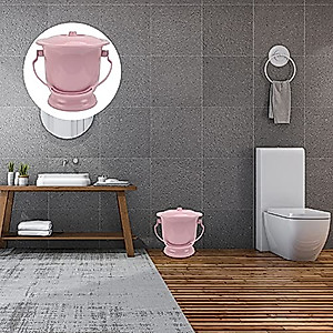 Cabilock Portable Toilet for Kids Portable Toilet Urinal Spittoon Chamber Pot Potty Plastics Bedpan Urine Bucket Bottle with Lid for Household Adults Child Pregnant (Pink) Bedside Commode Bucket