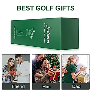 Jiskan Pro Golf Club Brush Cleaner with Retainer Clip and Squeeze Water Bottle 7.5 Inches Holds 4 Ounces of Water, Essentials Golf Accessories for Men, Best Golf Gifts for Men