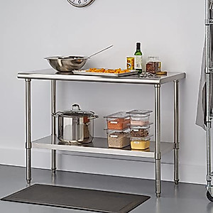 MYOYAY Stainless Steel Table for Prep & Work 24 x 36 Inch 550lbs Load Capacity Commercial Kitchen Table Heavy Duty Metal Worktable Workstation with Adjustable Undershelf for Restaurant Hotel