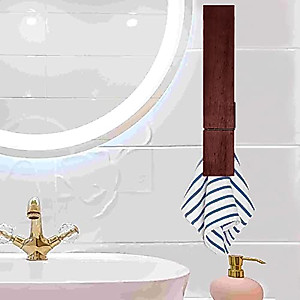 WEMUR 2 Wooden Clothespins, 12-Inch Giant Clothespin Towel Rack, Wooden Natural Giant Clothespins for DIY Crafts, Wedding and Bathroom Decoration (Dark) (WEMUR05)