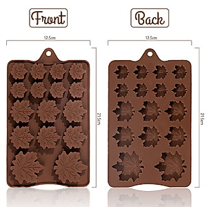 Whaline 4 Pack Silicone Maple Leaves Mold 3 Size Autumn Fall Fondant Resin Mould Brown Leaf Shape Coffee Candy Baking Molds for DIY Craft Fall Harvest Thanksgiving Halloween Cupcake Cake Topper Decor