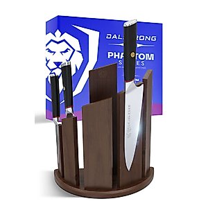DALSTRONG Knife Block Set - 6-Piece - Magnetic Knife Stand - Phantom Series - Japanese High-Carbon AUS8 Steel - Knife Kitchen Set - Pakkawood Handle