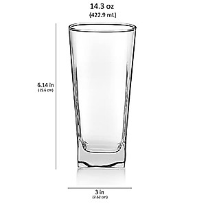 Libbey City Tumbler Glasses, 14.3-ounce, Set of 8