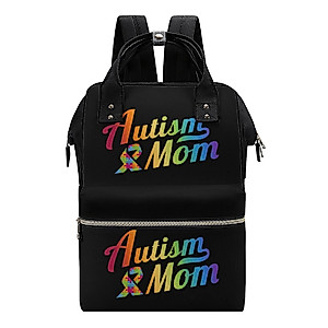 FunnyStar Autism Ribbon Mom Women's Laptop Backpack Travel Nurse Shoulder Bag Casual Mommy Daypack