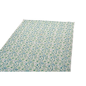 Trade Star 100% Cotton 3 Yard Fabric Hand Block Print Natural Fabric for Dressmaking Floral Print Fabric by The Yard Beautiful Fabric for Baby Dresses (Pattern 3)