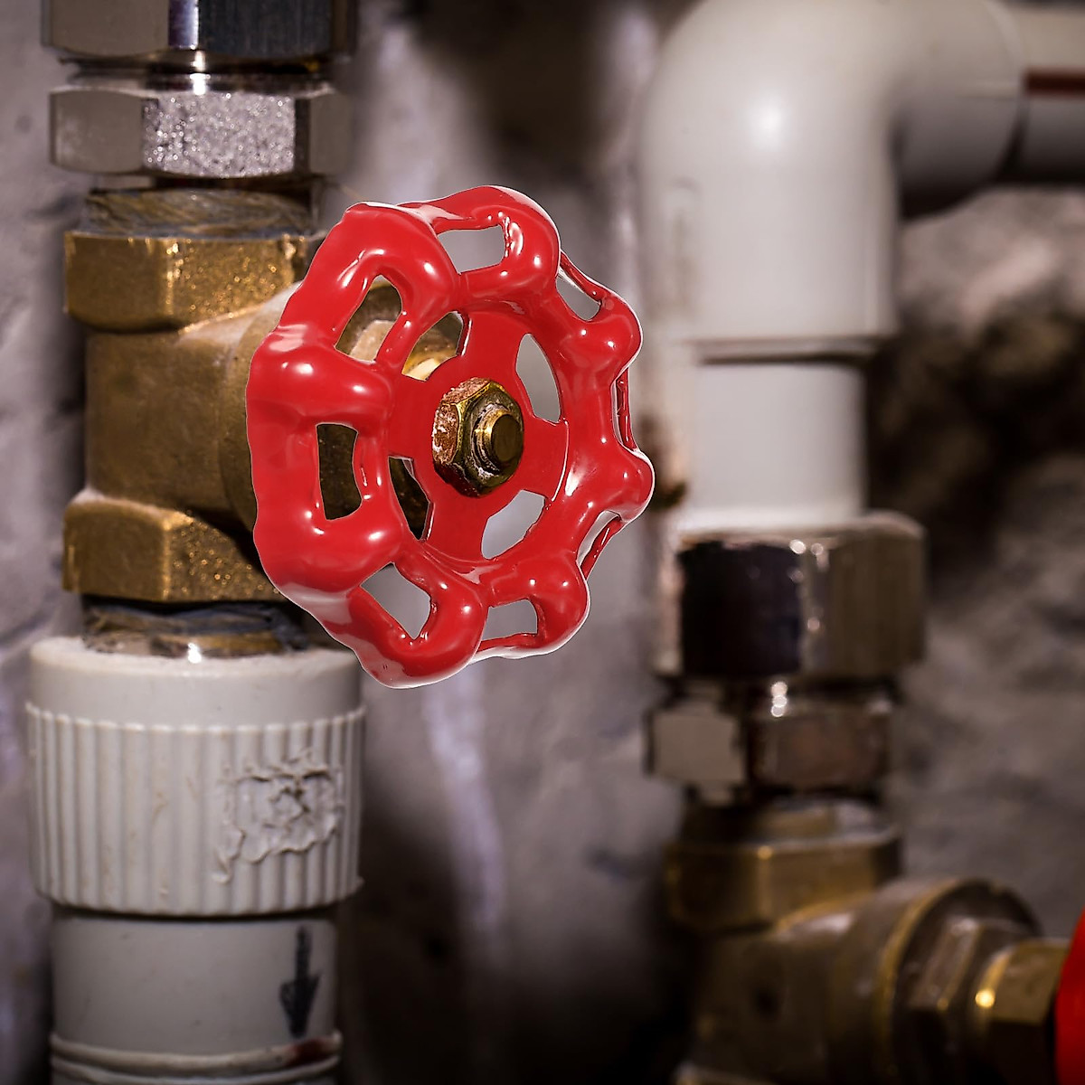 2 PCS Outdoor Faucet Handle, Faucet Valve Replacement Rustproof Water Spigot Handle Water Valve Handle 6x6mm Round Faucet Handle Replacement Red Hose Bib Handle for Outdoor Faucet Replacement Parts