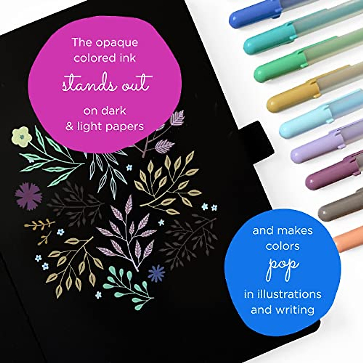 SAKURA Gelly Roll Moonlight 06 Gel Pens - Fine Point Ink Pen for Journaling, Art, or Drawing - Assorted Earth & Jewel Tone Ink - Fine Line - 10 Pack