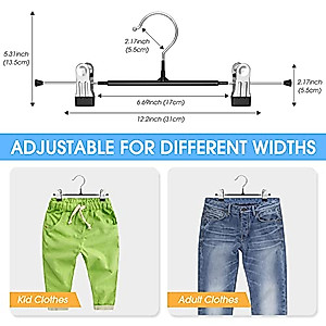 2Pack 105L Extra Large Storage Bags + 24 Pack Pants Hangers with Clips Adjustable Skirt Hangers for Women Closet Organizer College Dorm Room Essentials