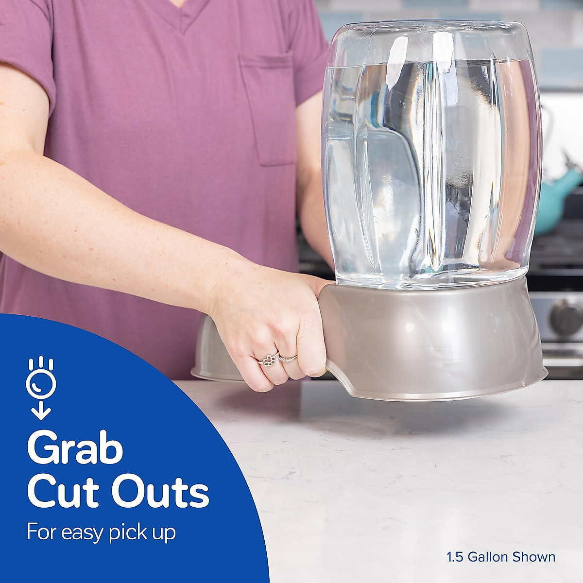 Petmate Pet Cafe Waterer Cat and Dog Water Dispenser 4 Sizes, 3 GAL, Pearl Tan