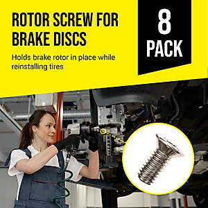 Mission Automotive 8-Pack of Rotor Screws for Brake Discs - Universal Fit for Honda, Acura, Hyundai and Kia Models - Stainless Steel Retaining Screws for Front and Rear