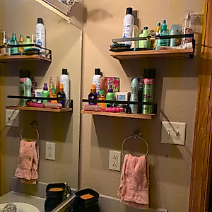 Awekris Shower Caddies Shower Racks Floating Shelves Storage Shelf Set of 2, Hanging Wall Shelves Decoration for Bathroom, Kitchen, Bedroom, Living Room