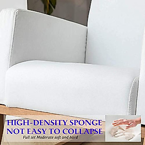 Paddie Rocking Chair Nursery Glider Rocker Chair Tall Back Upholstered Accent Armchair for Living Room Bedroom Office