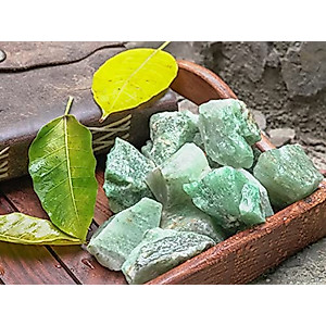 Crocon 1/4 LB Green Jade Rough Bulk Natural Stone Raw Gemstone Tumbling Cabbing Polishing Gem Mining Chakra Balancing Reiki and Crystal Healing Good Luck Home Office Decor