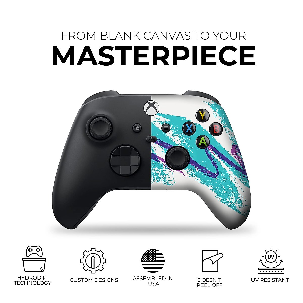 DreamController Kingdoom Hearts City Blue Custom X-box Controller Wireless compatible with X-box One/X-box Series X/S Proudly Customized in USA with Permanent HYDRO-DIP Printing (NOT JUST A SKIN