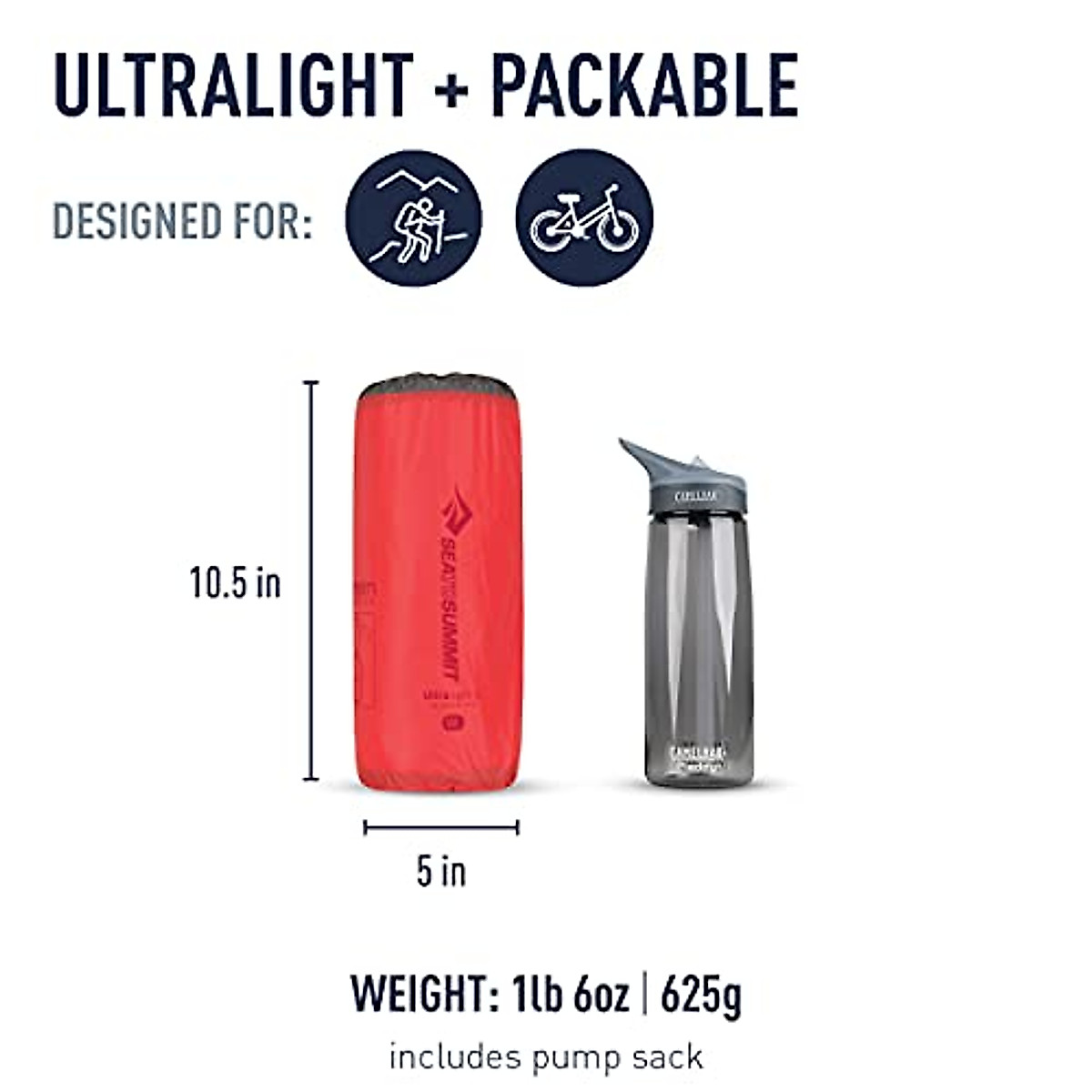 Sea to Summit Ultralight Insulated Backpacking Sleeping Pad, Women's Large (72 x 25 x 2 inches)