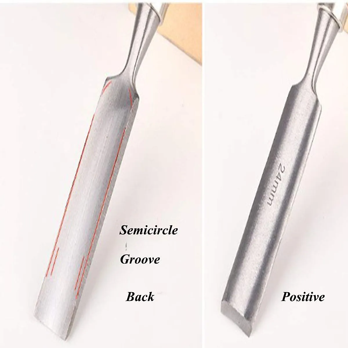 Chisel Set Woodworking Chisel Semicircle Chisel Wooden Handle Engraving Knife Woodworking Tools, Carbon Steel Blade Wood Handle(4 Pieces) Hand Tools