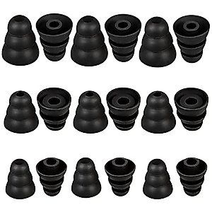 DMZHY 9 Pairs Triple Flange Earbud Tips Replacement Earbud Tips Earbud Replacement Tips Earbud Covers Ear Bud Tips Fit For Inside Diameter 4mm-5mm In-ear Earphones Earbuds Headphone Ear Tips SML Black