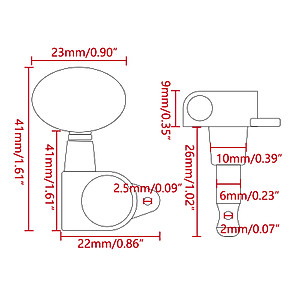 Swhmc 3R 3L Semi-Closed Golden Guitar String Tuners Tuning Keys Pegs Machine Heads Knobs Locking Tuners for Acoustic, Electric Guitar