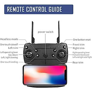 Foldable FPV Drone with 4K Dual Camera for Adults, RC Quadcopter WiFi FPV Live Video, Altitude Hold, Headless Mode, One Key Take Off for Kids or Beginners with 2 Batteries, Carrying Case -Black
