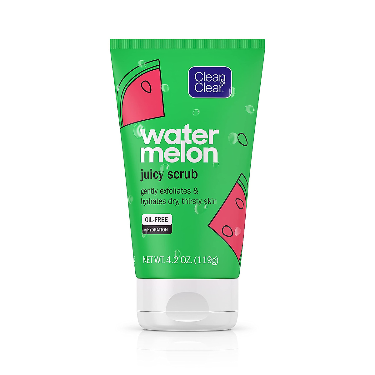 Clean & Clear Hydrating & Exfoliating, Gentle & Oil Free Juicy Watermelon Daily Facial Cleanser Scrub, Buffs Dirt & Oil While Cleansing & Quenching Dry Skin, 4.2 Fl Oz