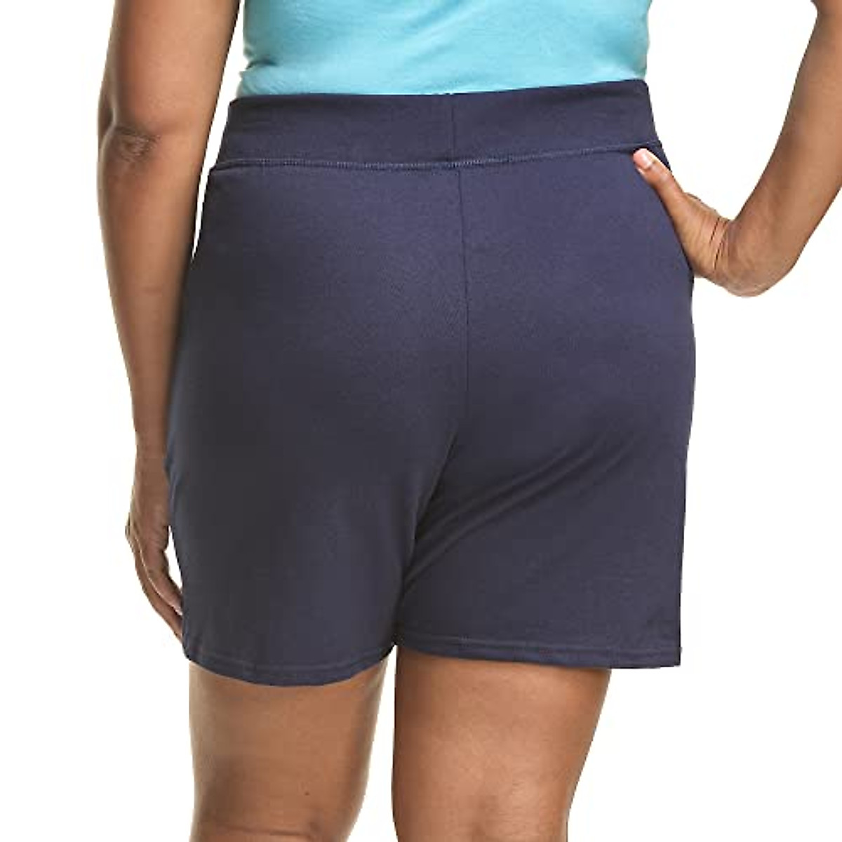 Just My Size Women's Plus Cotton Jersey Pull-On Shorts - 2X Plus - Navy