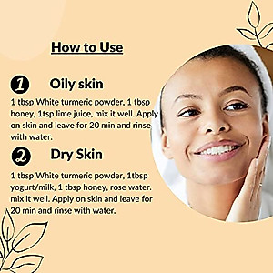 White Turmeric Powder by mi nature | Kachur, Curcuma zeodaria,Poolankilangu powder | 227g(8 oz) (0.5 lb) | Does not stain | White turmeric powder for face and skin | 100% Natural powder| From India