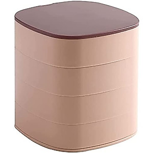 Yalych Jewelry Box Jewelry Boxes Jewelry Box Small Jewelry Box,4-Layer Rotatable Jewelry Storage Box,Portable Jewelry Box with Mirror,Suitable for Ladies and Girls Jewellery case Jewelry Organizer