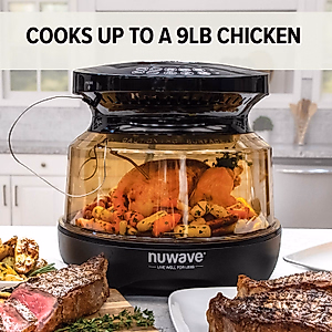Nuwave Primo Grill Oven PFAS Free Countertop Oven with Convection Top & Grill Bottom, Smart Thermometer, Perfect for Cooking Frozen or Fresh with Surround Heat for Flawless Results