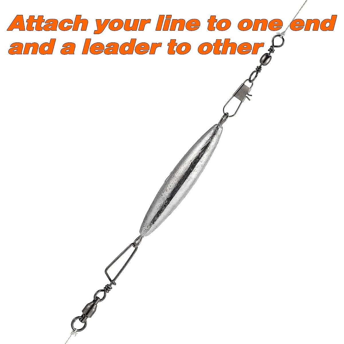 Dr.Fish 5 Pack Trolling Sinker Inline Lead Fishing Weight Vertical Lead Double Ring Fishing Sinker Bottom Fishing Freshwater 2 OZ