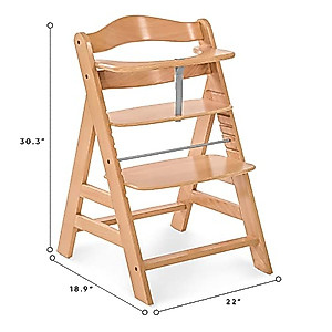 hauck Alpha+ Grow Along Adjustable Wooden Highchair Seat, Beechwood, Natural