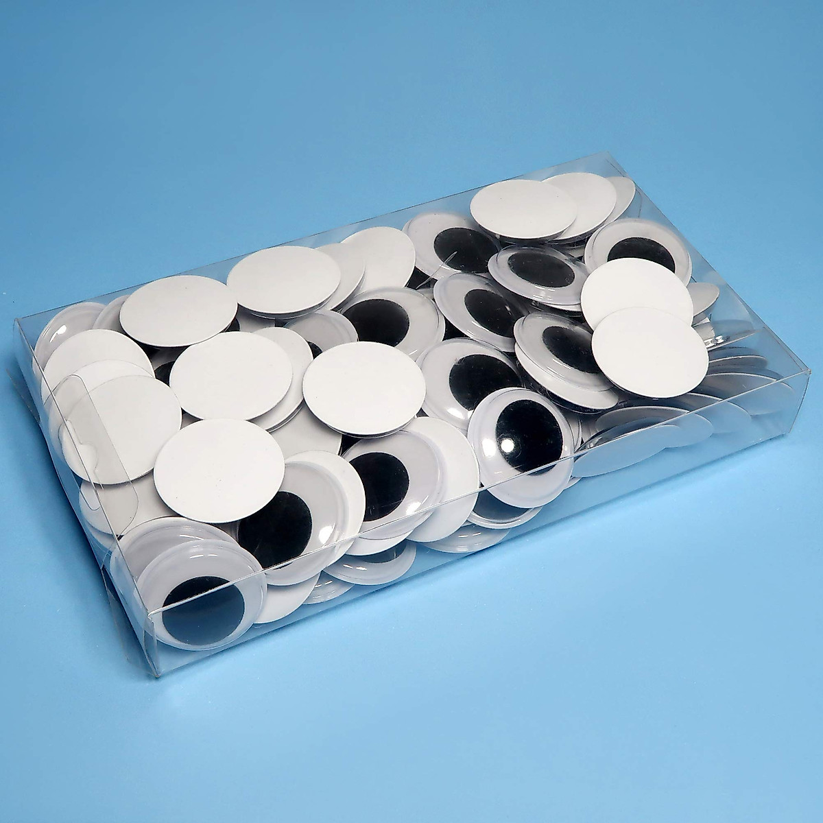 TOAOB 100pcs 30mm Black Wiggle Googly Eyes with Self Adhesive Round Plastic Sticker Eyes for DIY Arts Crafts Scrapbooking Decoration