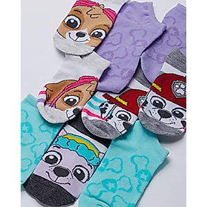 Nickelodeon Girls Paw Patrol 5 Pack No Show Casual Sock, Multi, 6-8.5 US