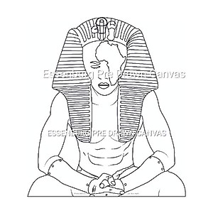 Essenburg Pre Drawn Canvas Painting Kit | King Pharaoh Valentines Pre Drawn Stretched Canvas Kit | Adult Sip and Paint Party Favor | DIY Date Night Couple Activity (S 8x10 CANVAS ONLY)