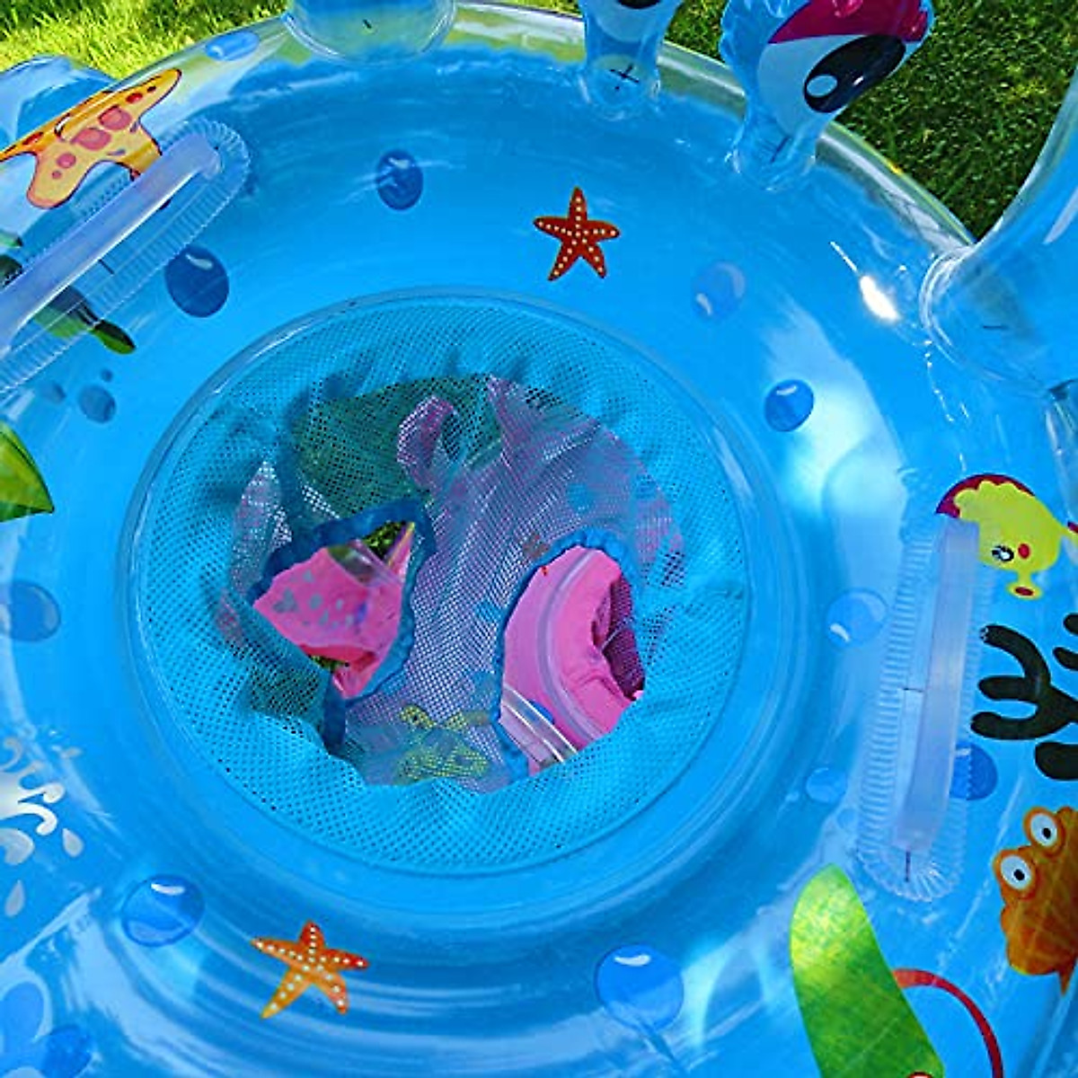 O-Toys Pool Floats for Baby Toddlers Inflatable Float Raft Water Swimming Ring Floating Boat for Kids Crab Blue