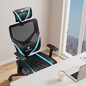 EUREKA ERGONOMIC Gaming Chair,Video Game Chairs PC Mesh Gaming Computer Chair with Adjustable Lumbar Support Headrest Armrest Gamer Desk Chair with for Adults Teens, Blue