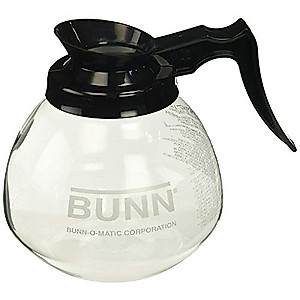 BUNN Coffee Pot Decanter/Carafe Black Regular - New Glass Design Shape - Ergonomic Handle - 12 Cup Capacity (Pack of 3)