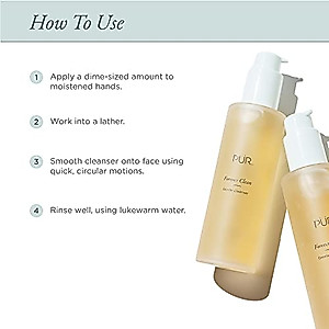 PÜR MINERALS Forever Clean Gentle Facial Cleanser, Sulfate-Free Makeup Remover, Vegan-Friendly Formula, Green Tea, Aloe Vera