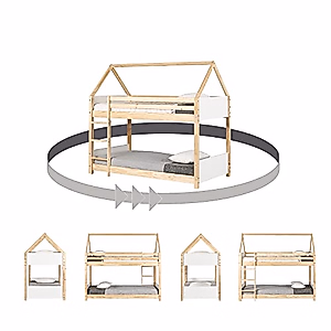 South Shore Sweedi, Twin Bunk Bed, Natural Wood