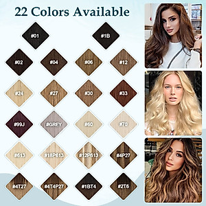 Benehair Clip in Hair Extensions Real Human Hair Light Brown Hair Extensions Clip in Human Hair Long Straight Remy Natural Full Head 8pcs Real Hair Extensions for Women 18inch #6 Light Brown