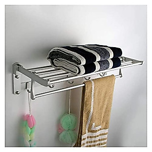 Towel BAR Rack Towel Rack Bathroom Double Towel Bar Foldable Bath Activity Towel Rack Space Towel Rack Aluminum Bathroom Holder