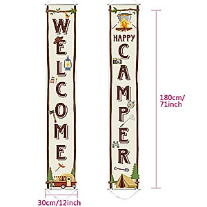 Camping Party Banner Camping Party Decorations Welcome Porch Sign for Camping Themed Birthday Baby Shower Decorations