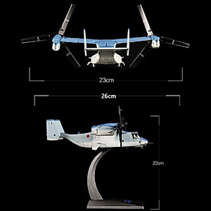 HZDJS V 22 Osprey Model Military Helicopter Tilt-Rotor Transport Helicopter Amphibious Attack Fighter Aircraft Model Toy Ornaments Foldable,1:72 Military Airplane
