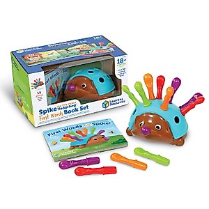 Learning Resources Spike The Fine Motor Hedgehog First Words -Ages 18+ Months,15 Pieces, Toddler Learning Toys, Fine Motor Fun for Kids, Preschool Toys