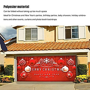 CHICIRIS Christmas Door, Polyester Material Light Weight Foldable Portable Garage Door for Backdrops (400 * 180cm)
